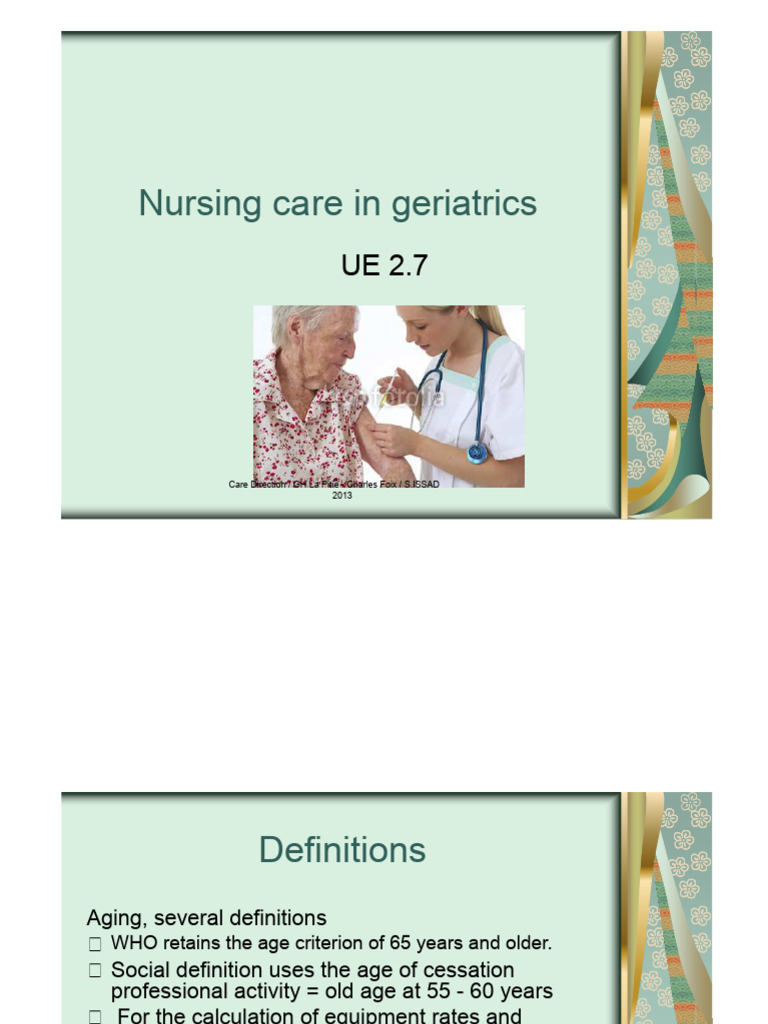 1 Pdfsam Nursing Care in Geriatrics | PDF | Geriatrics | Dehydration