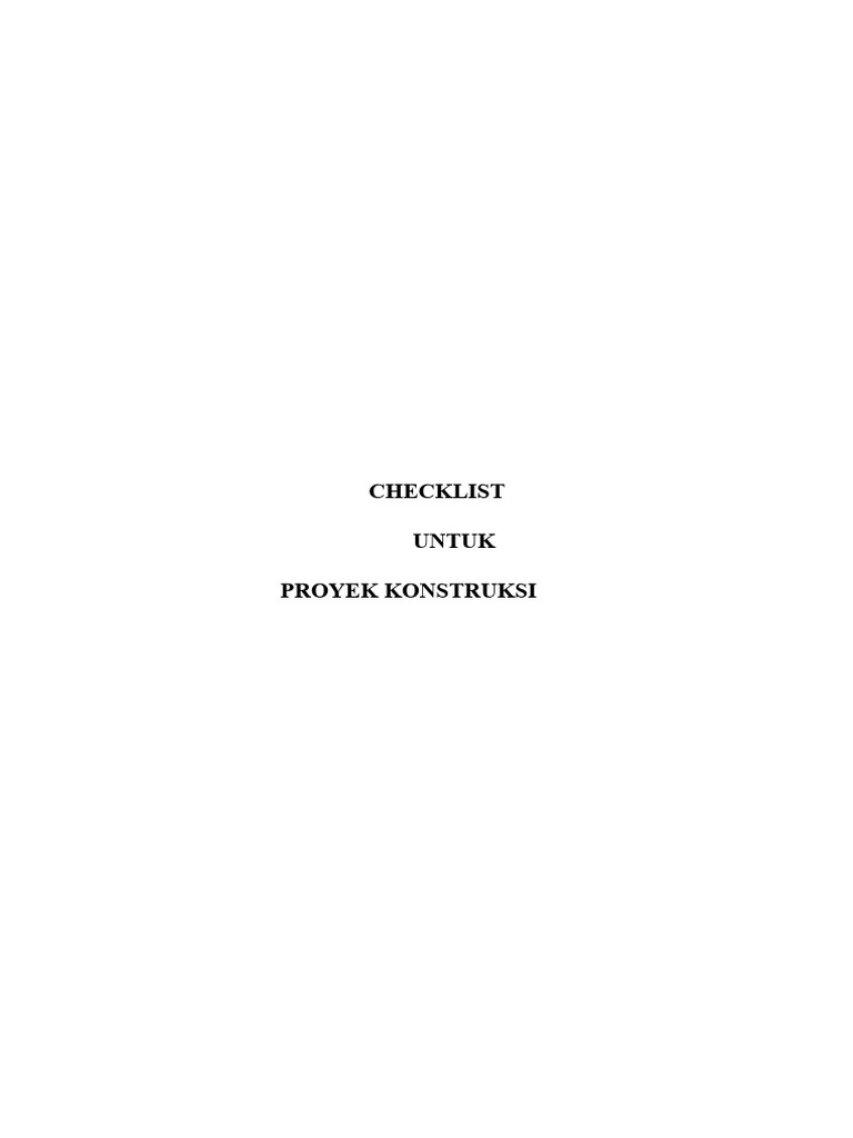 Checklist Proyek Konstruksi Lengkap | PDF