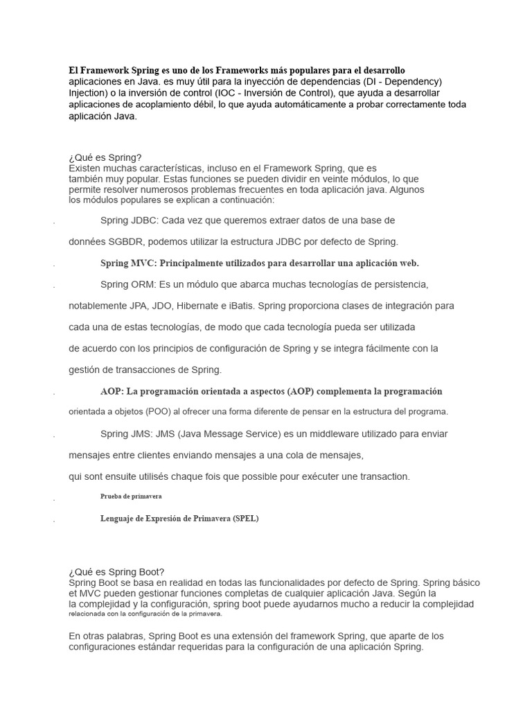 Spring Boot | PDF | Modelo – Vista – Controlador | Java (lenguaje de programación)