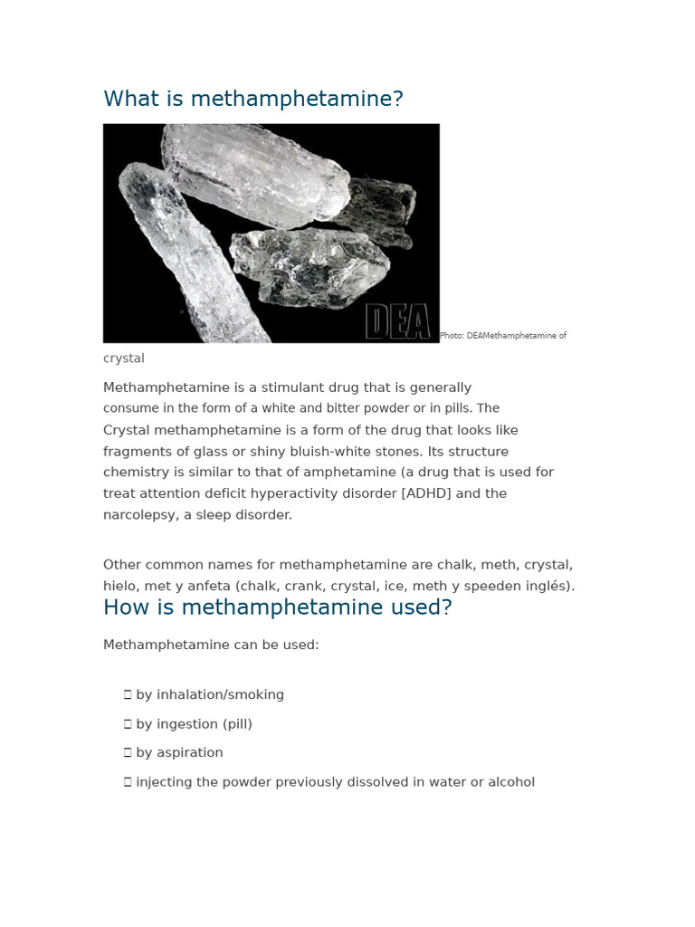 What Is Methamphetamine | PDF | Methamphetamine | Stimulant