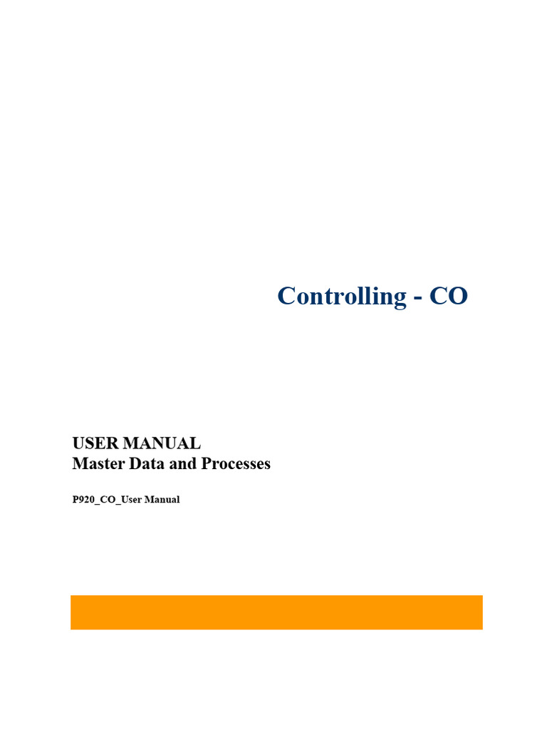 SAP Controlling Manual Updated | PDF | Filename | Percentage