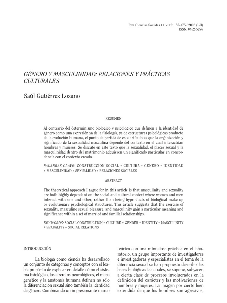 EBSCOhost - GÉNERO Y MASCULINIDAD - RELACIONES Y PRÁCTICAS CULTURALES | PDF | Género | Estudios ...
