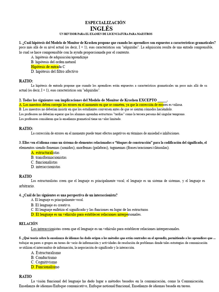 Modelo de Monitor de Krashen y Enseñanza de Inglés | PDF | Verbo ...