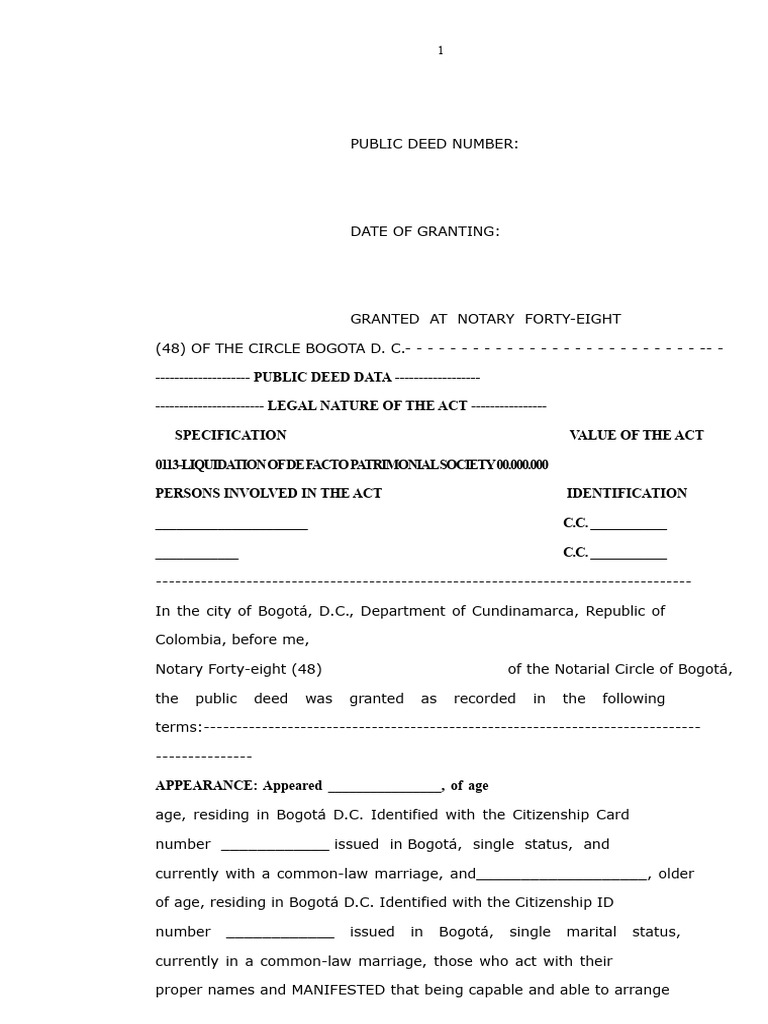 Dissolution of Common-Law Partnership | PDF | Deed | Marriage