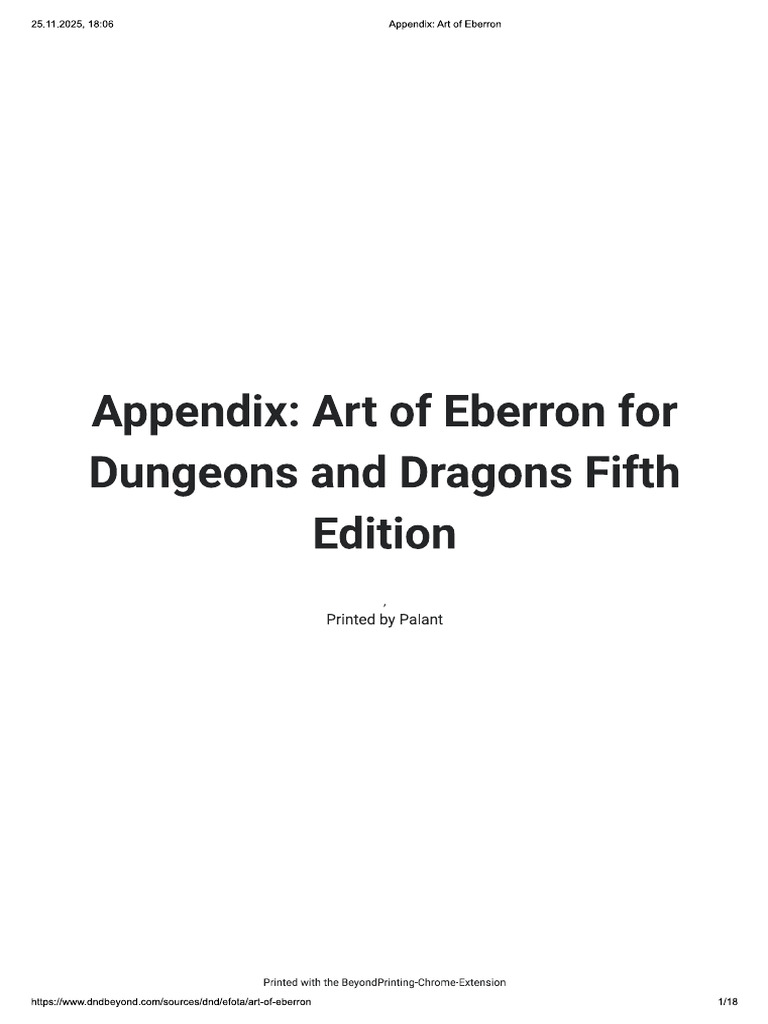Appendix - Art of Eberron | PDF
