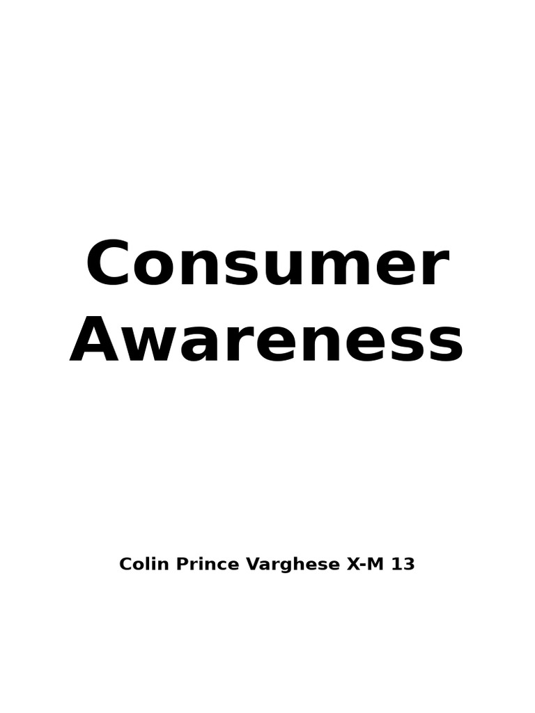 Consumer Awareness Project by Colin Prince | PDF | False Advertising ...