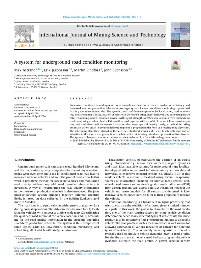 A System For Underground Road Condition Monitoring | PDF | Kalman ...