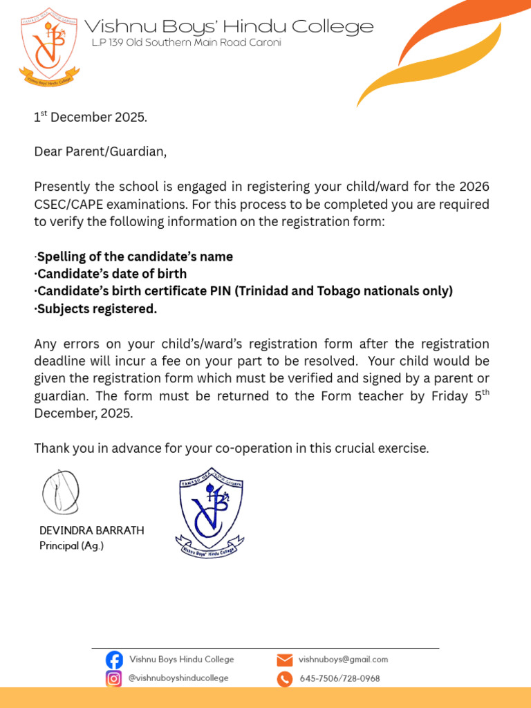 CSEC/CAPE Registration Instructions 2026 | PDF