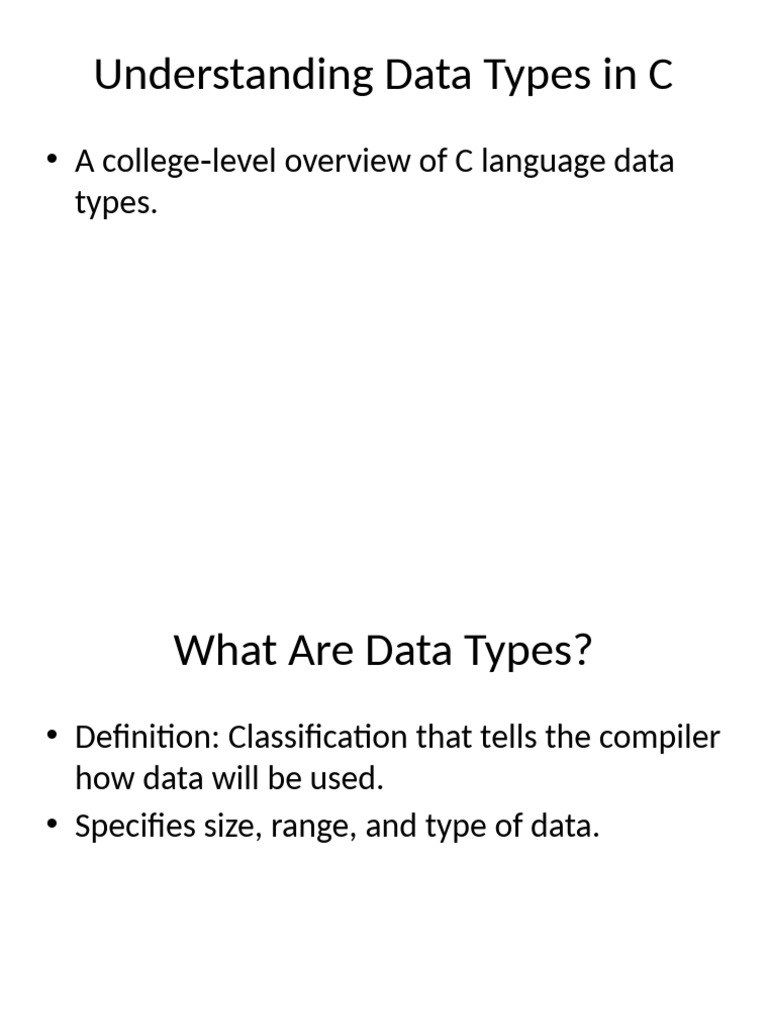 C Data Types Presentation | PDF