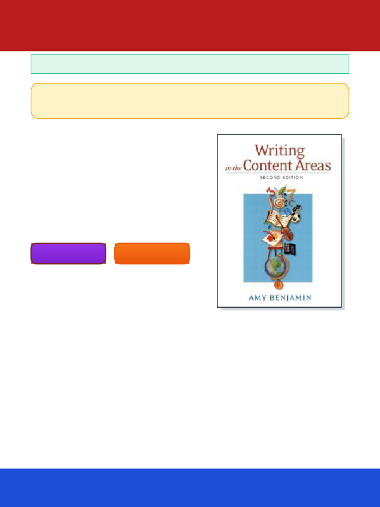 Writing in The Content Areas 2nd Edition Amy Benjamin Ebook Premium ...