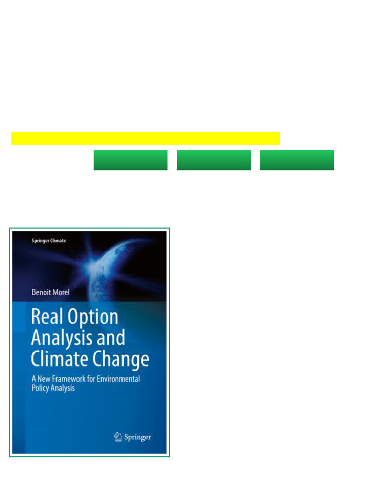 (Ebook) Real Option Analysis and Climate Change: A New Framework for ...