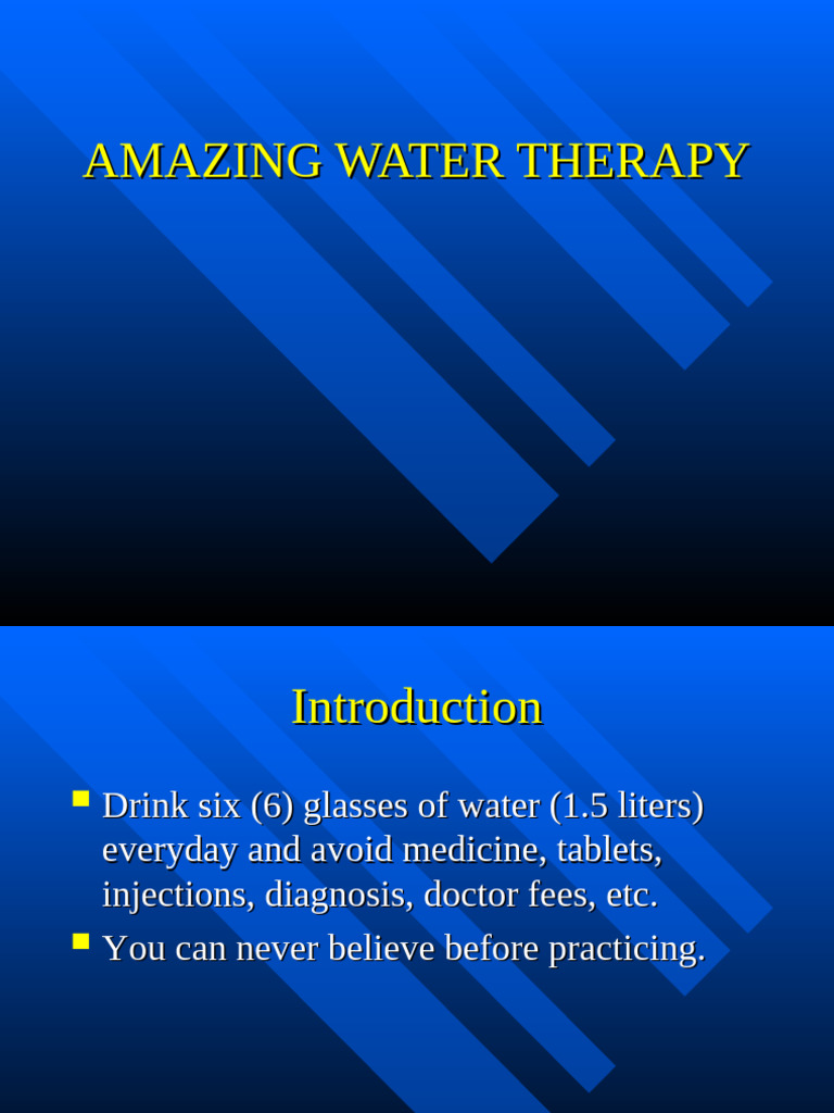 Water Therapy for Health Benefits | PDF | Human Diseases And Disorders ...