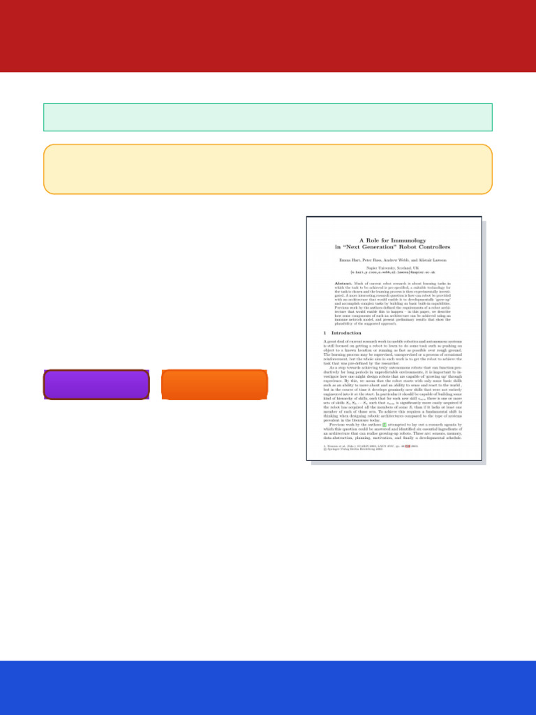 LNCS 2787 A Role for Immunology in Next Generation Robot Controllers ...