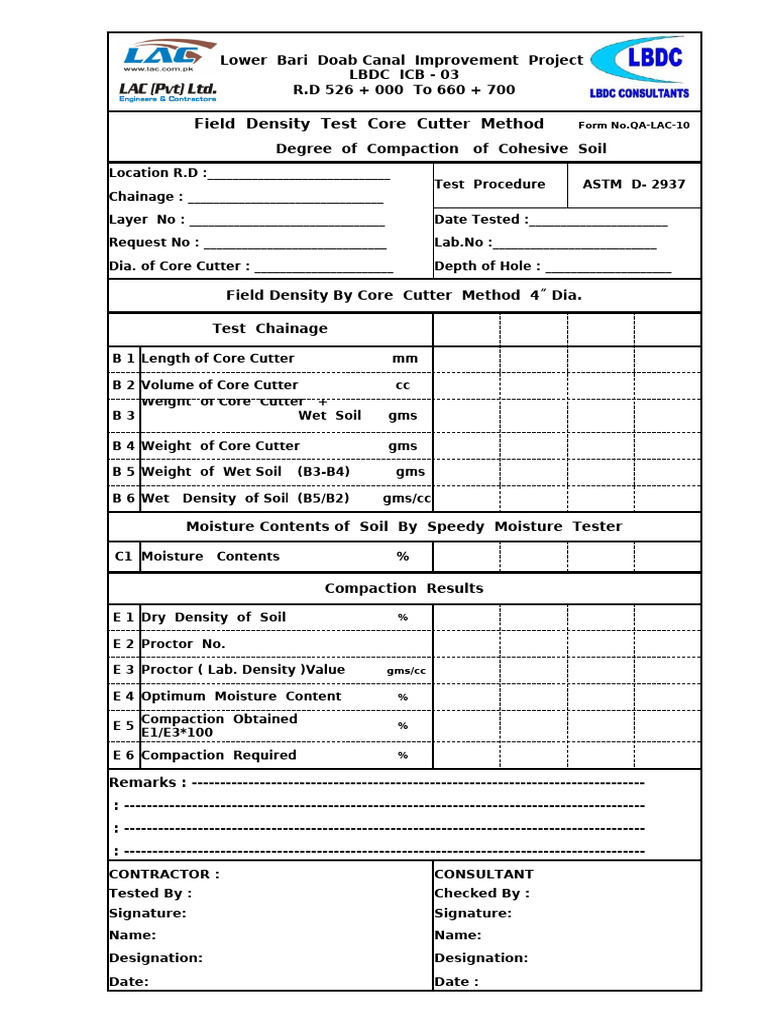 F.D.T Core Cutter Method-10 | PDF | Environmental Science | Sedimentology