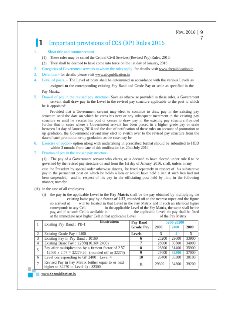 CCS (RP) Rules 2016 Overview | PDF | Matrix (Mathematics) | Taxes