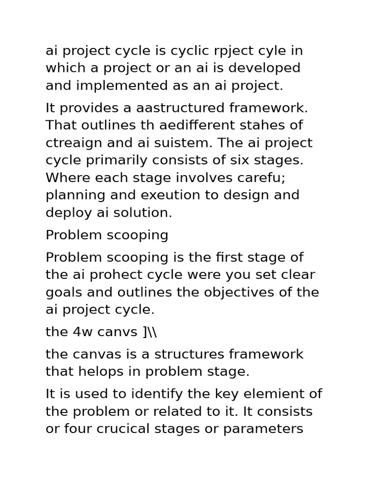 AI Project Cycle: Stages and Framework | PDF