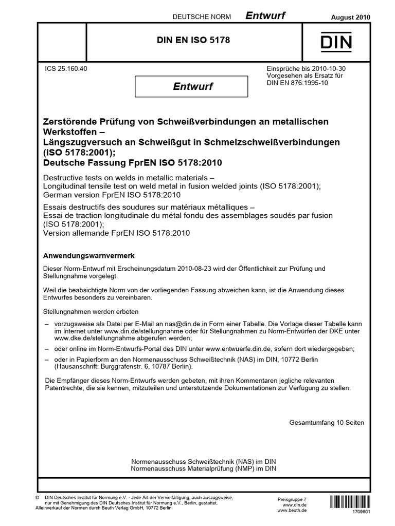 DIN EN ISO 5178 - 2010 | PDF