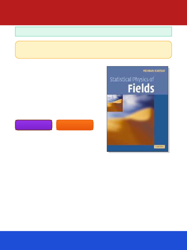 Statistical Physics of Fields 1st Edition Kardar M. ebook cloud reading ...