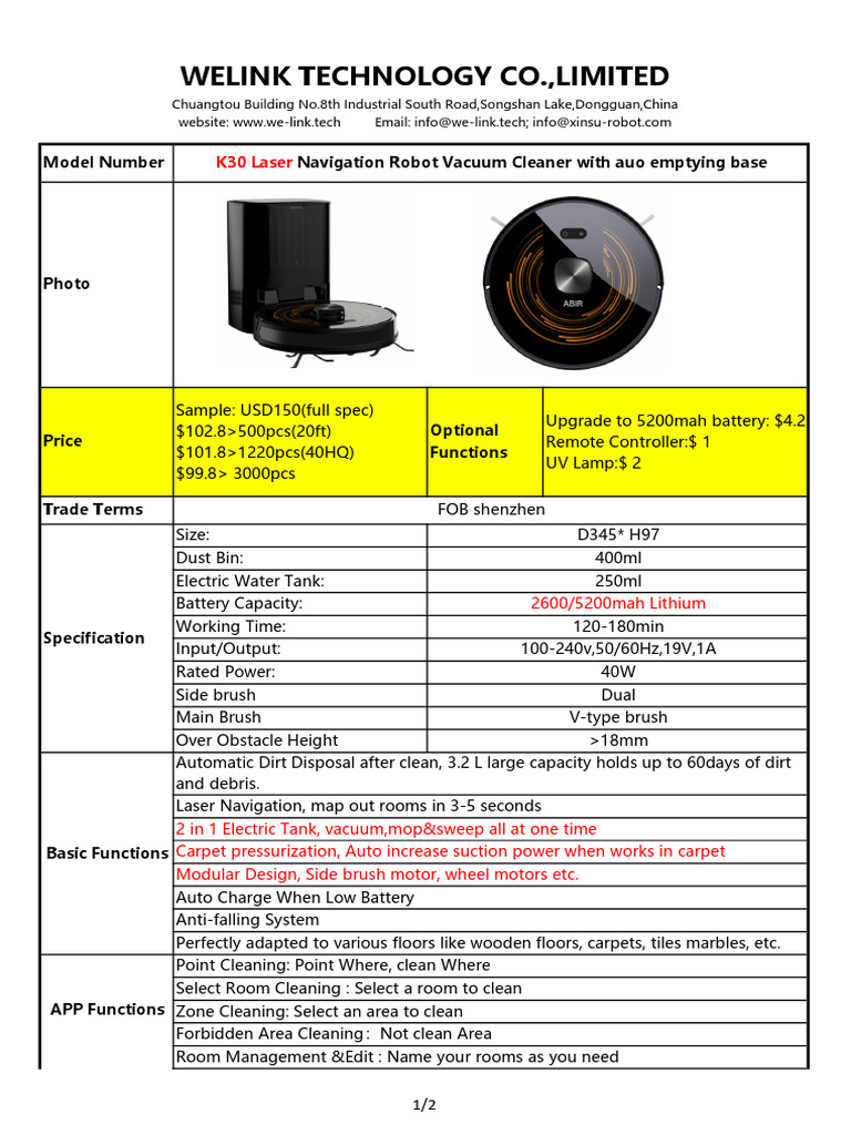 Laser Robot K30 With Self-emptying Base(2025!06!15 20-50-13) | PDF ...