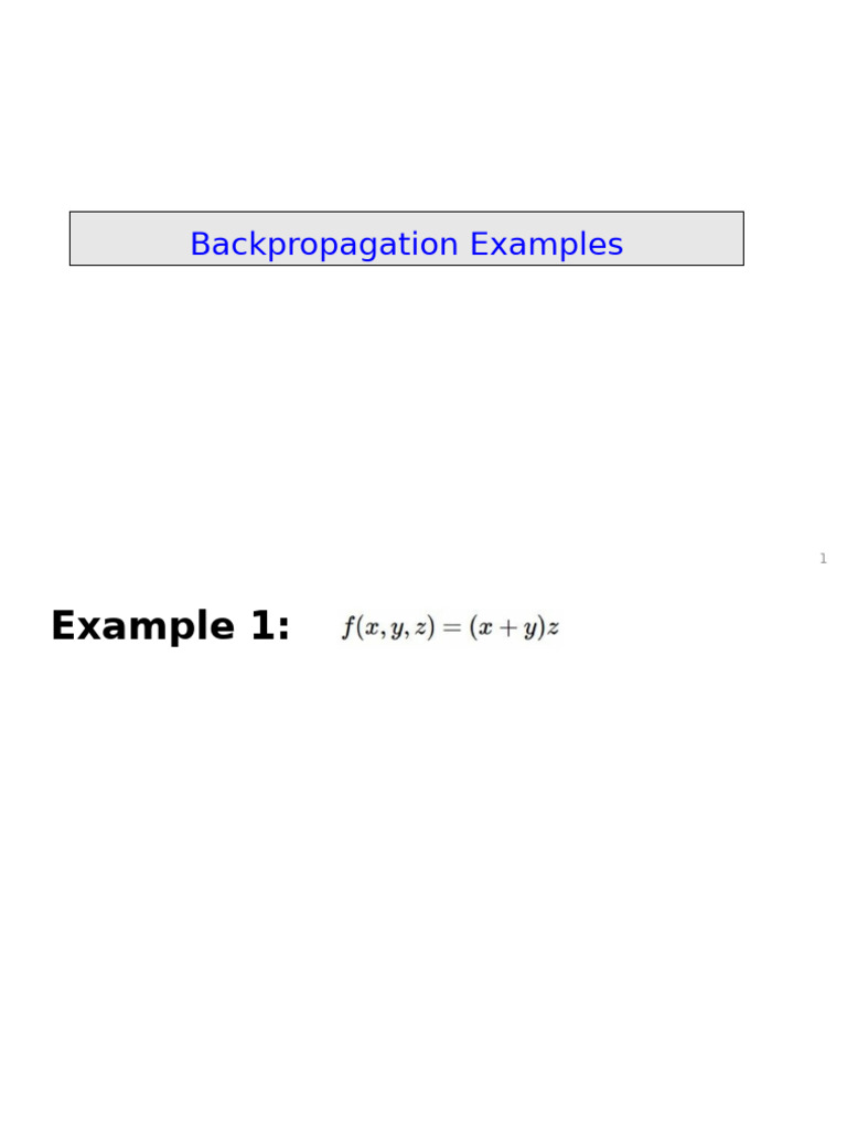 Backpropagation Examples and Techniques | PDF | Gradient | Scalar ...