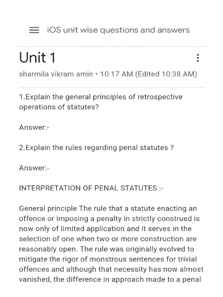 Unit 1 IOS Questions and Answers | PDF