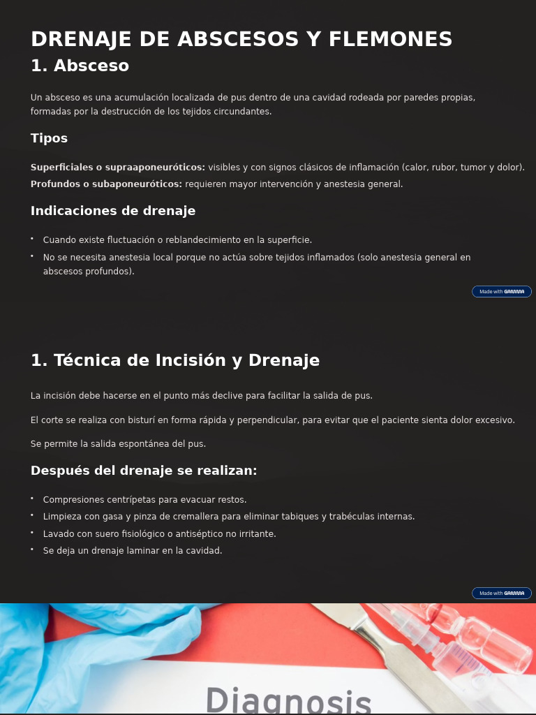 Drenaje de Abscesos y Flemones | PDF