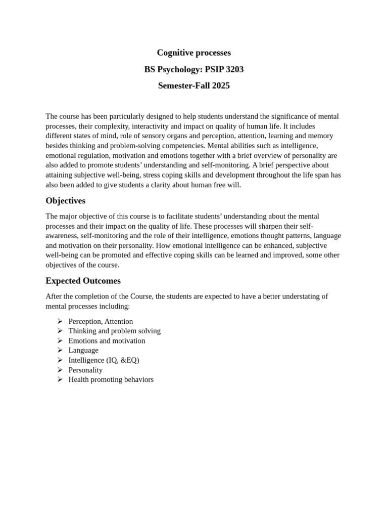Cognitive Processes | PDF | Mind | Thought