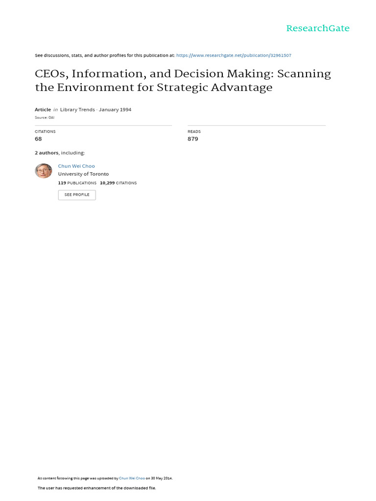 CEOs and Strategic Decision Making | PDF