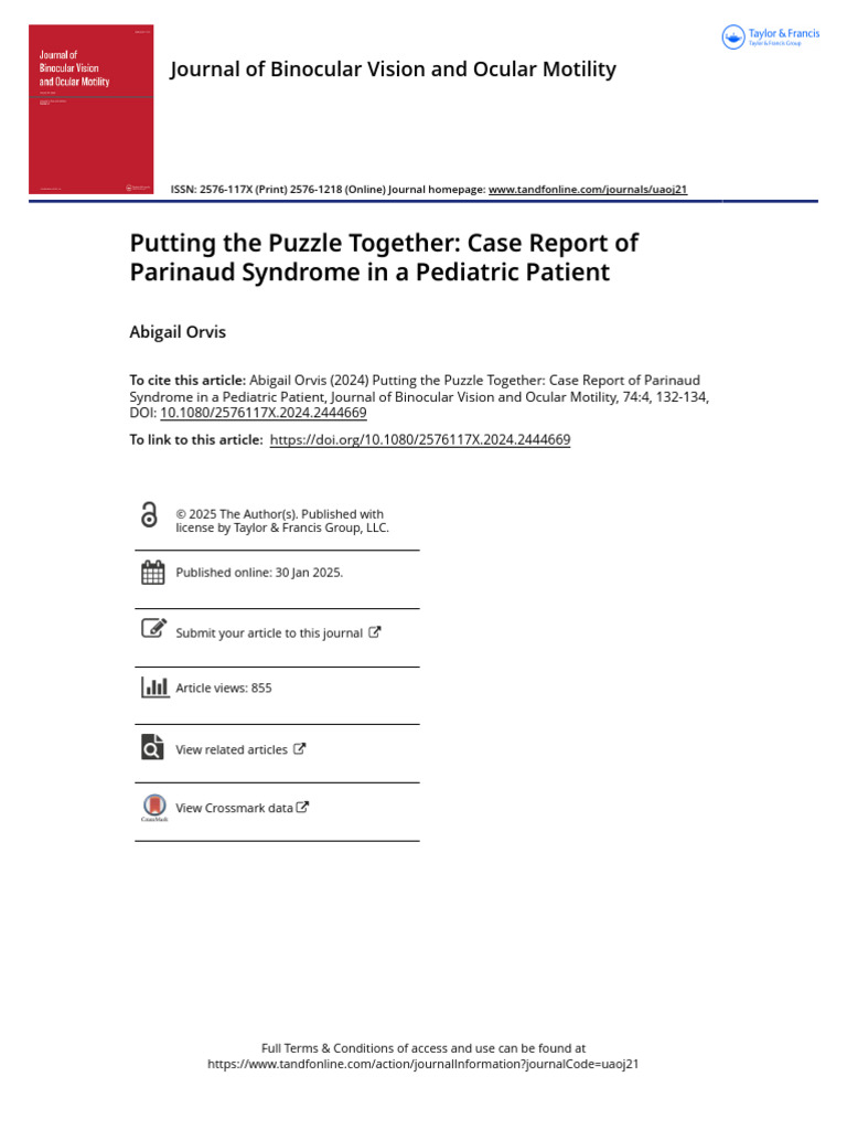 00-Putting The Puzzle Together - Case Report of Parinaud Syndrome in A ...