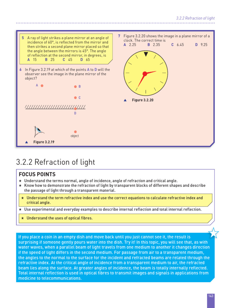 Cambridge IGCSE Physics CB | PDF | Refraction | Reflection (Physics)