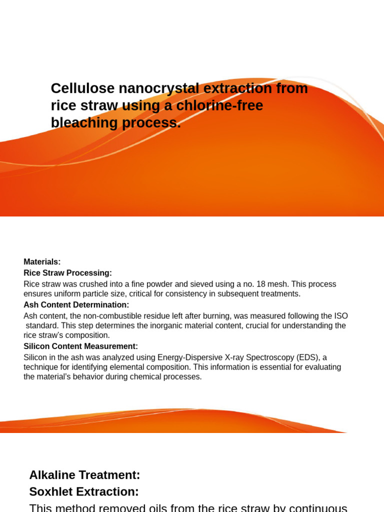 Chlorine-Free CNC Extraction from Rice Straw | PDF | Sodium Hydroxide ...