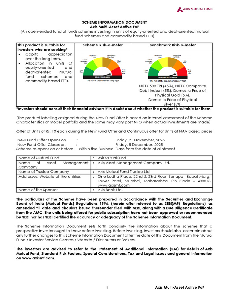 SID-Axis-Multi-Asset-Active-FoF_0 | PDF | Exchange Traded Fund | Mutual ...