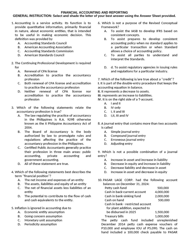 Financial Accounting Exam Questions | PDF | Lease | Equity (Finance)