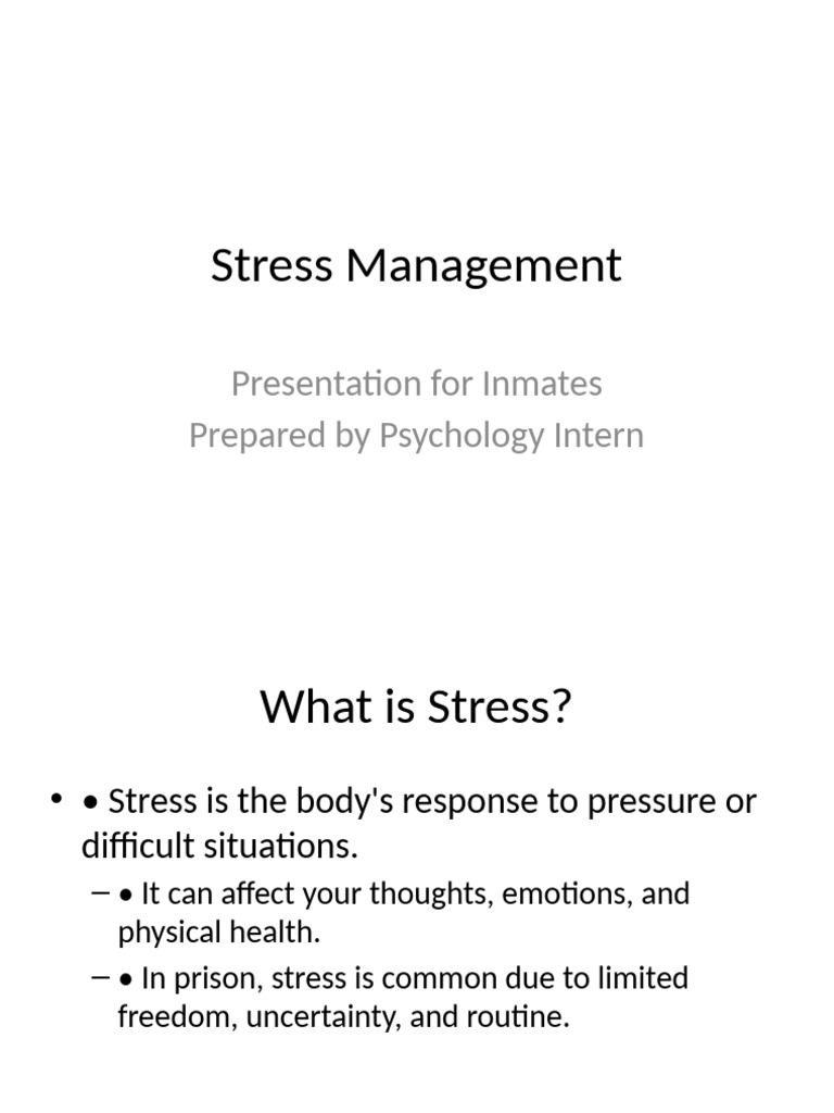 Stress Management Presentation | PDF