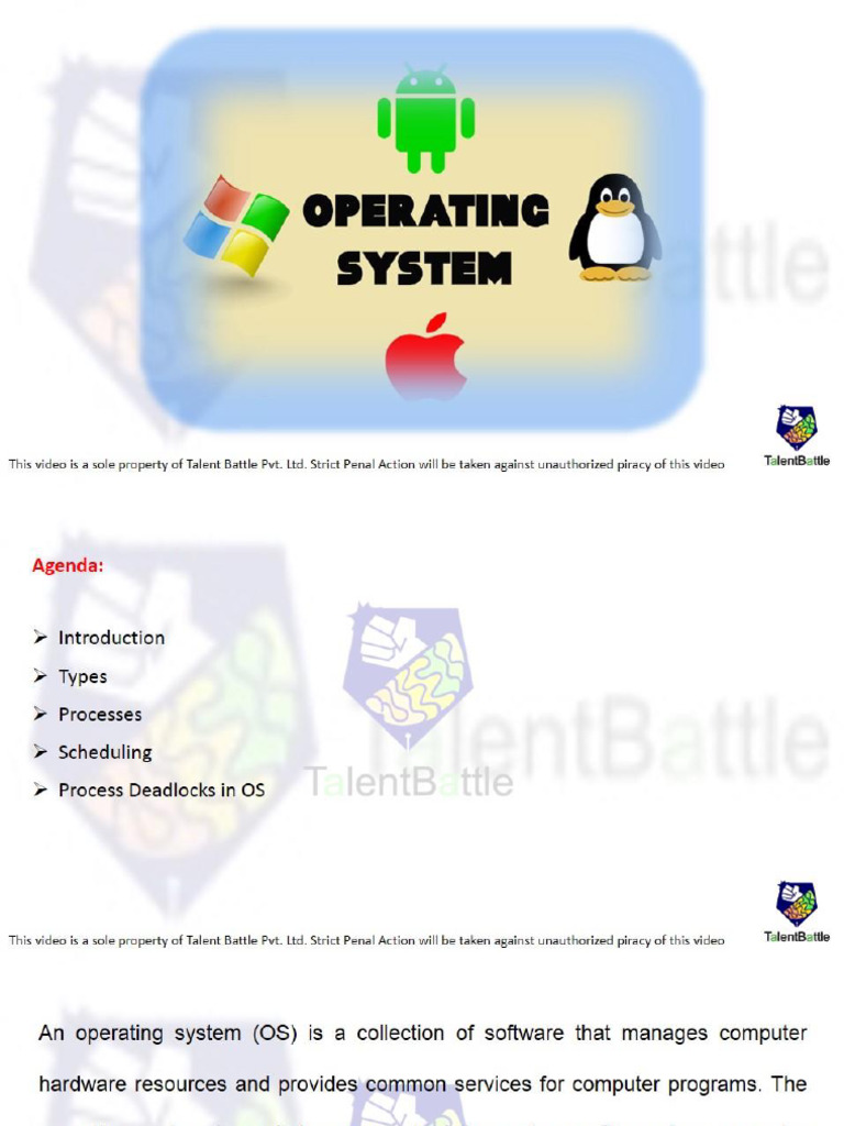 Operating Systems Basic Overview | PDF