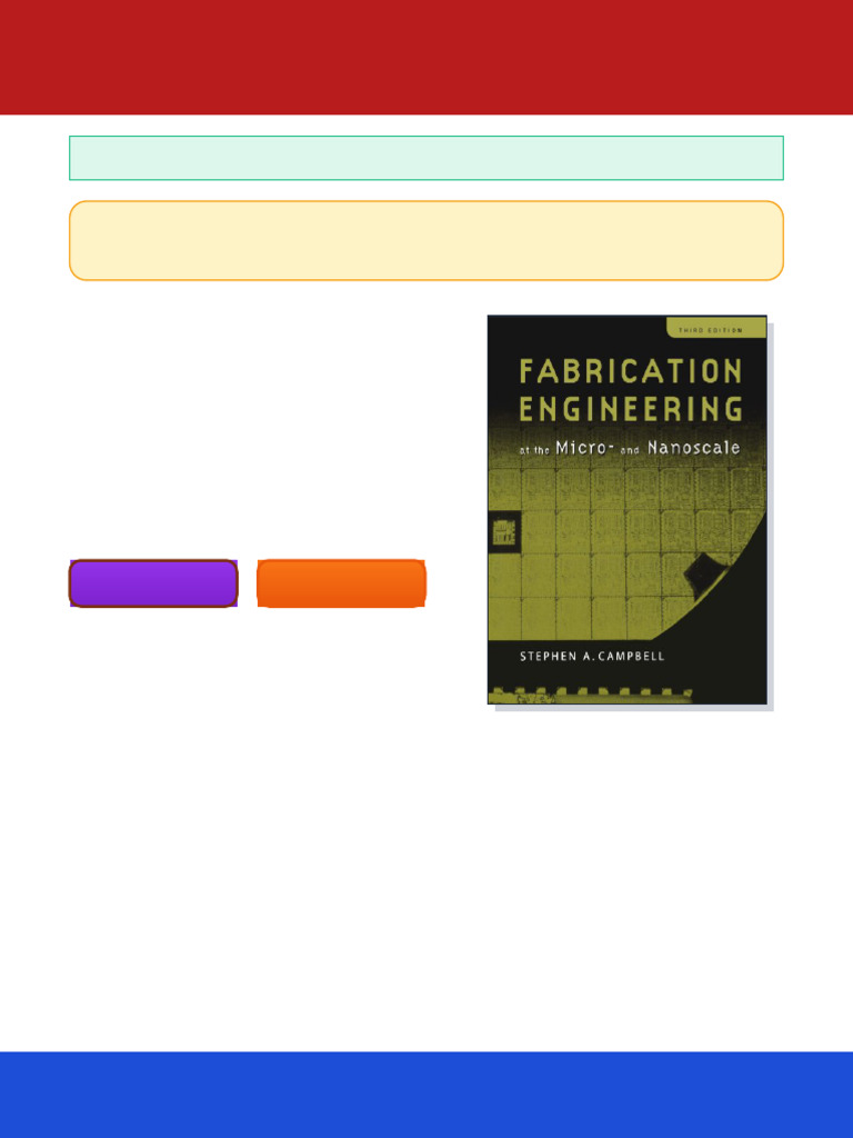 Fabrication Engineering at The Micro and Nanoscale 3rd Edition Stephen ...