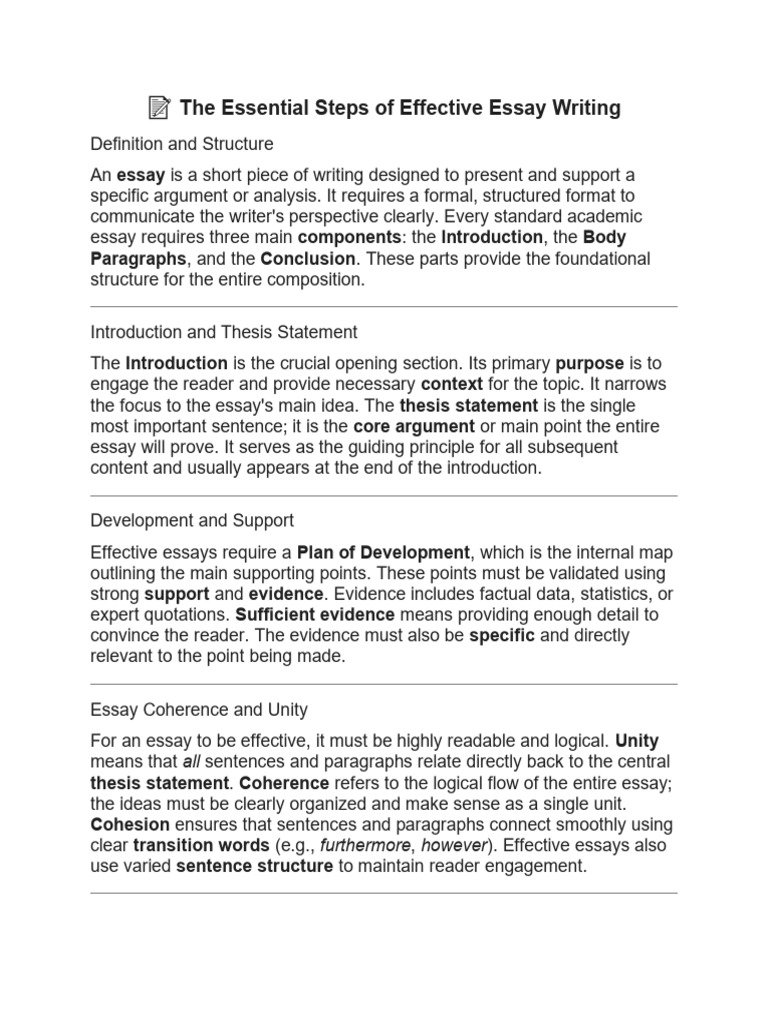 Essential Steps for Effective Essay Writing | PDF | Essays | Human ...