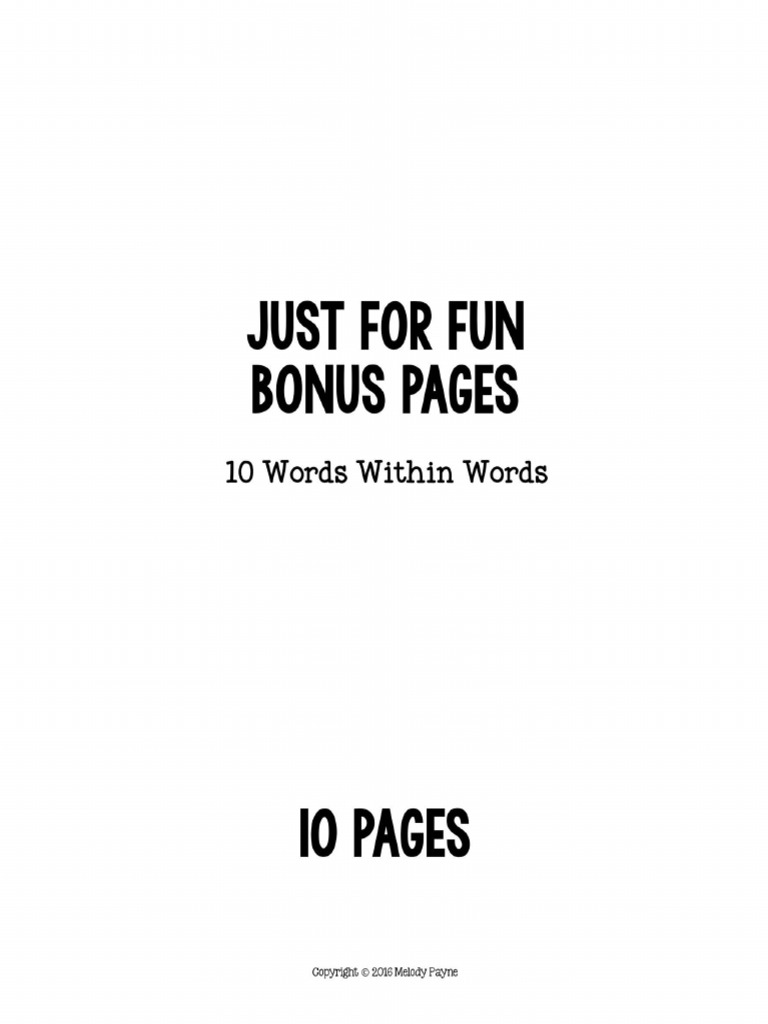 19A Words Within Words Music Worksheets by Melody Payne | PDF