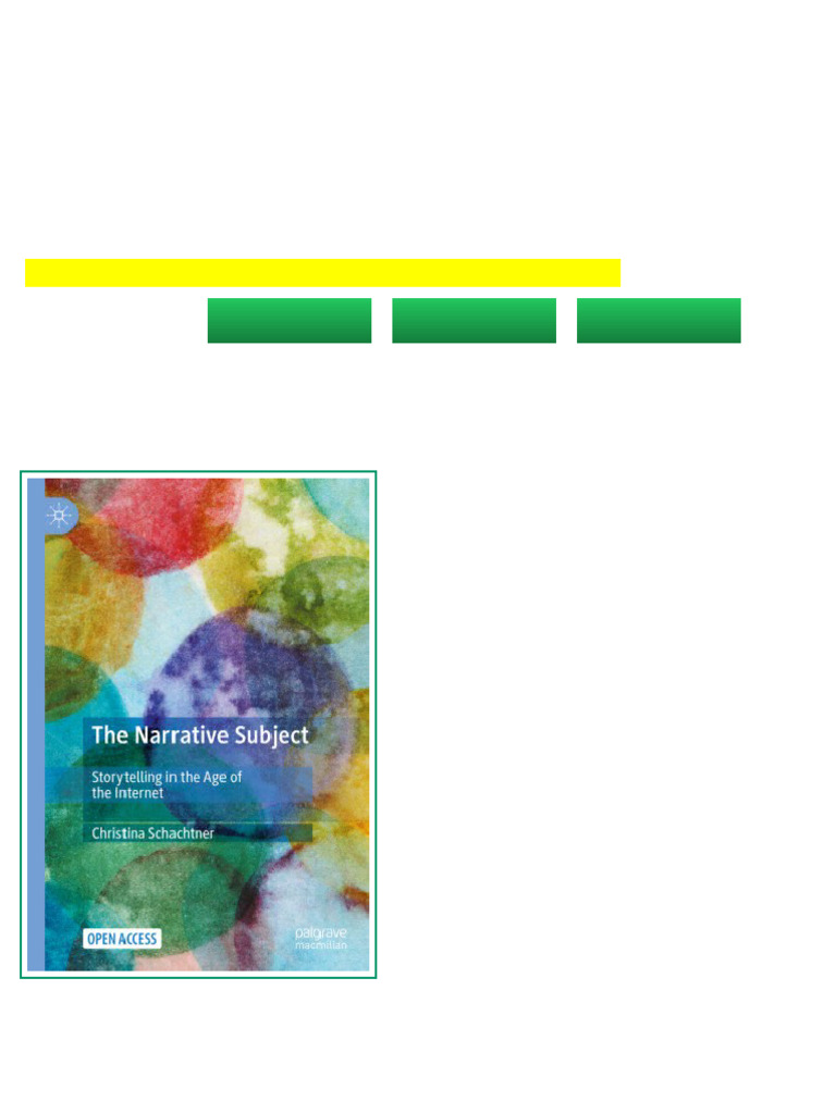 (Ebook) The Narrative Subject: Storytelling in The Age of The Internet ...