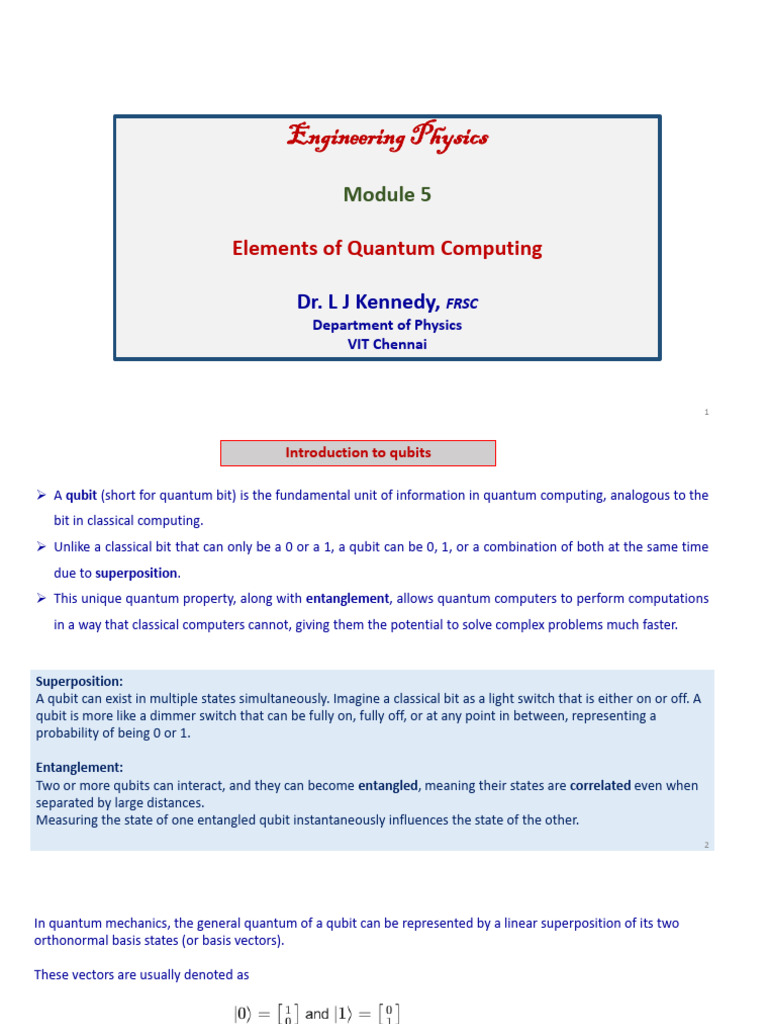 Module 5 - Elements of Quantum Computing | PDF | Quantum Computing ...