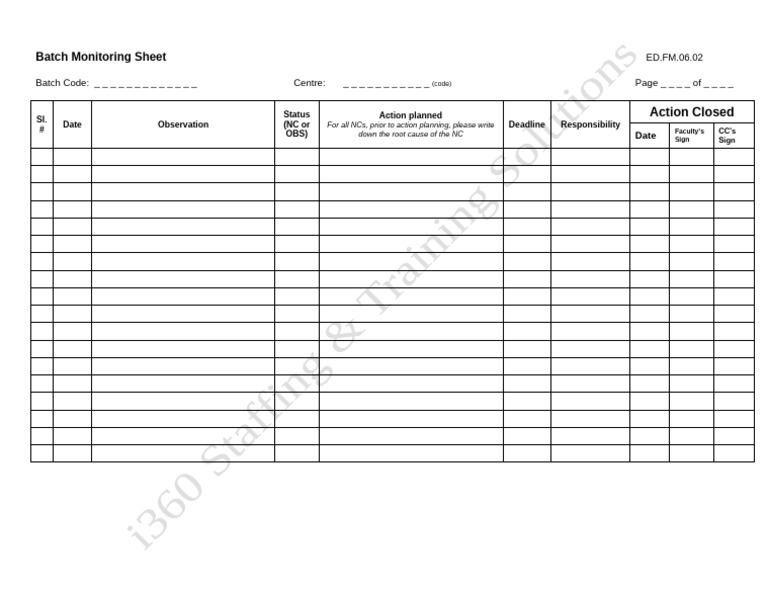 Batch Monitoring Sheet v1.2 | PDF
