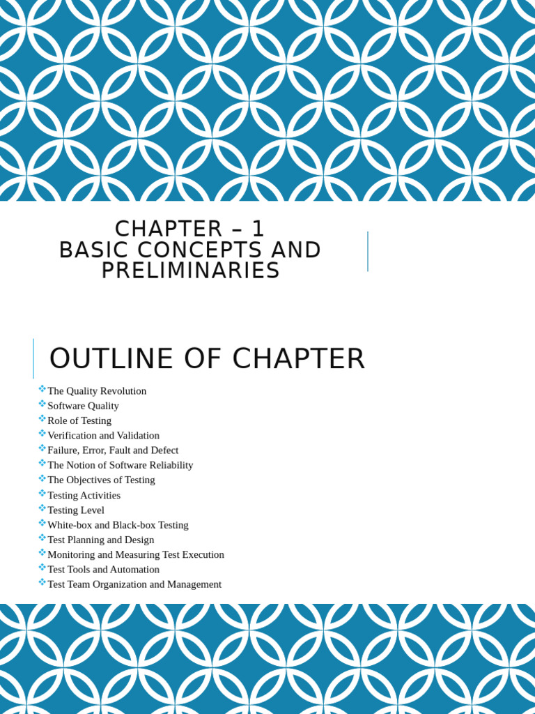 Chapter 1 - Basic Concepts and Priliminaries | PDF | Software Testing ...