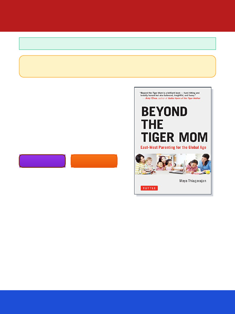 Beyond The Tiger Mom East West Parenting For The Global Age 1st Edition ...