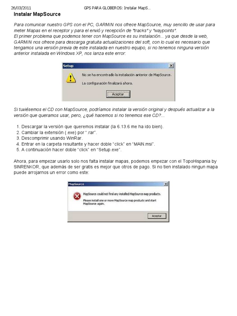 Instalar MapSource sin CD | PDF | Compatibles con PC Ibm | Microsoft Windows