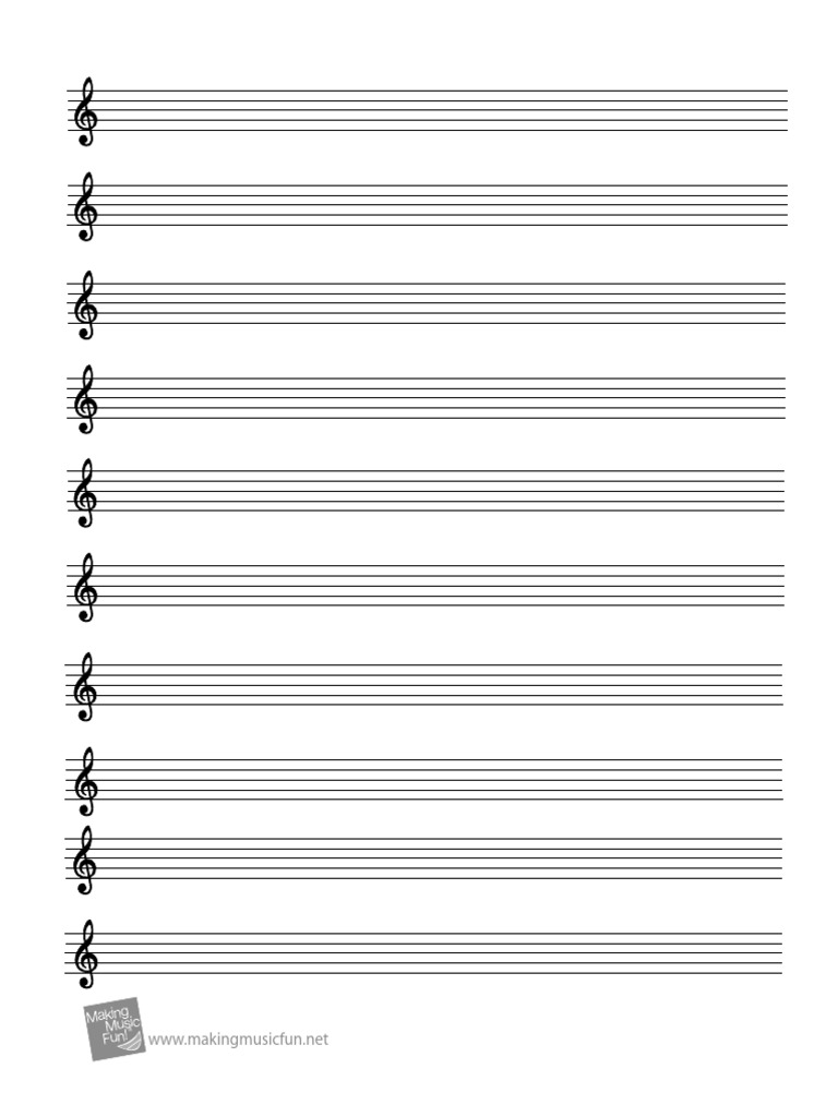 Treble Clef Staff Paper | PDF