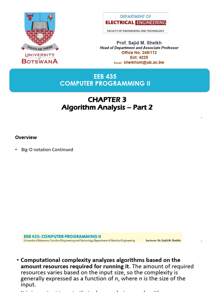 EEB 435 Chapter 3 - Sheikh 2025 Part 2 (1) | PDF | Time Complexity ...