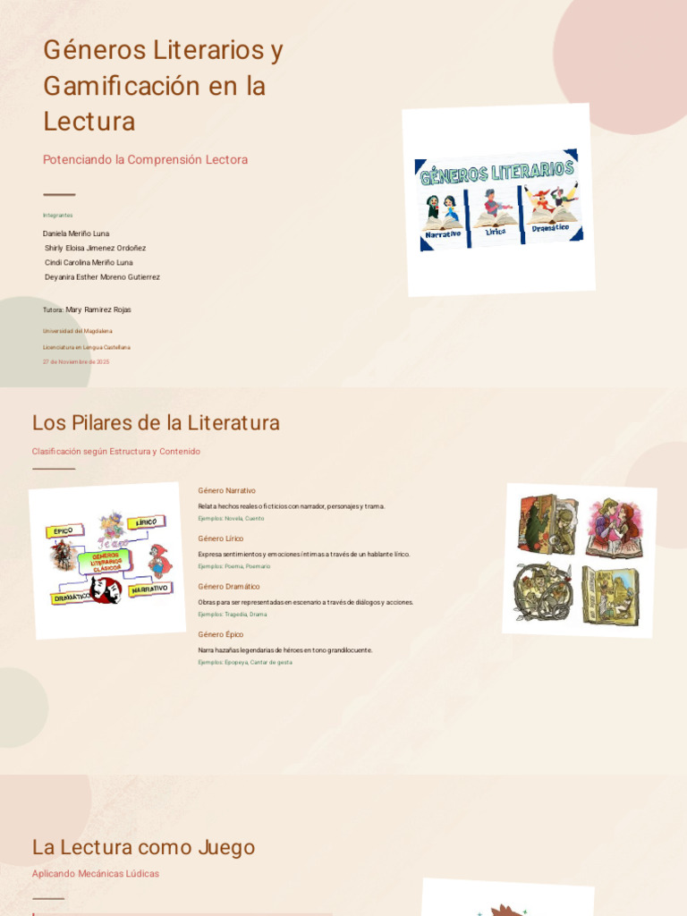 Diapositiva de Géneros Literarios y Gamificación en La Lectura | PDF ...