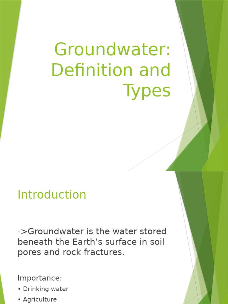 Groundwater Definition and Types | PDF