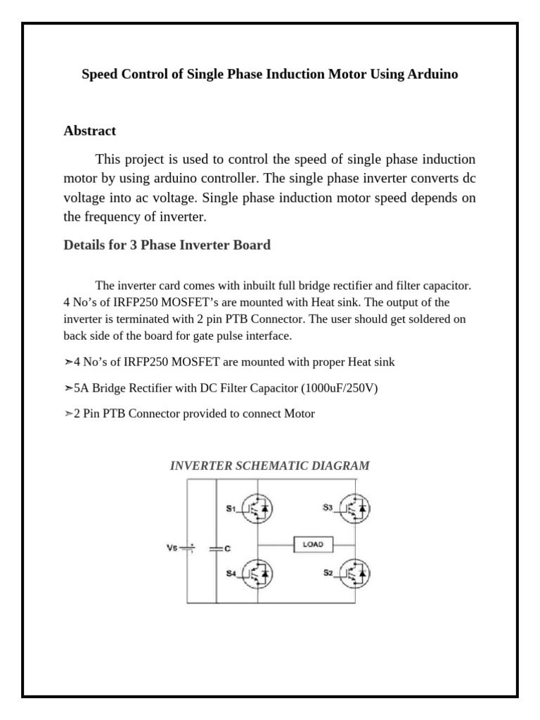Arduino-Based Speed Control for Induction Motor | PDF | Power Inverter ...