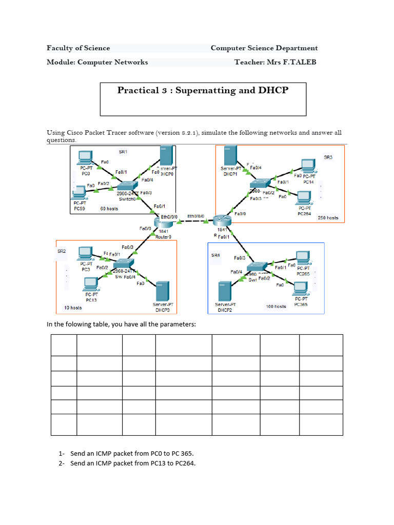 Cisco Packet Tracer Network Simulation | PDF